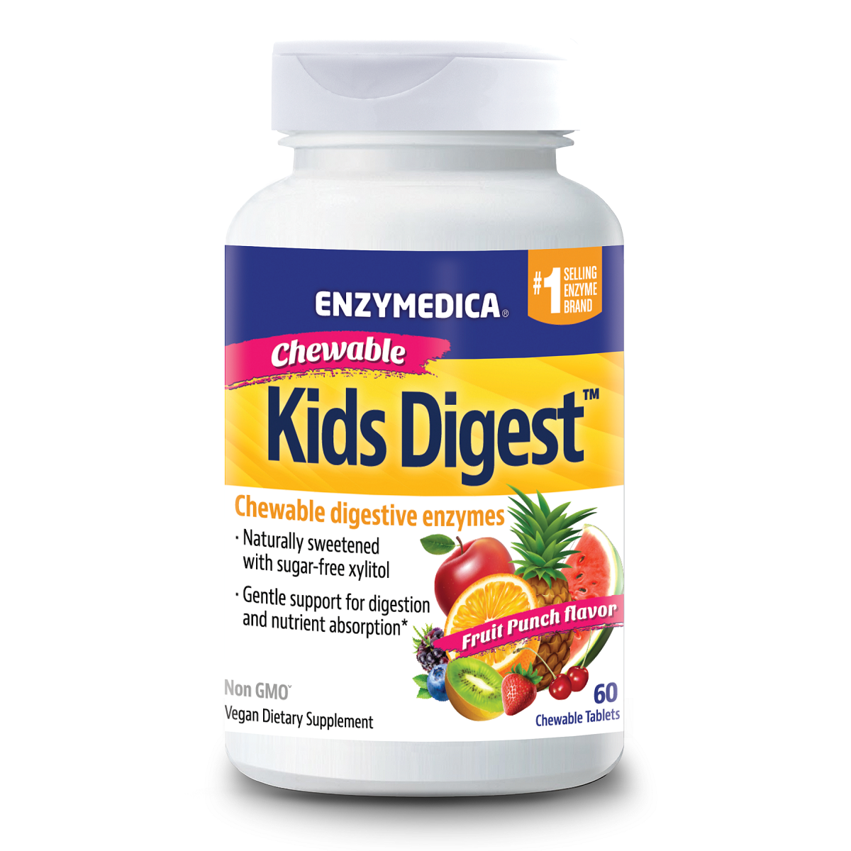 Enzymedica, Kids Digest 60 and 90 Chewable Tablets | Reduces Occasional Gas, Cramps & Bloating ...