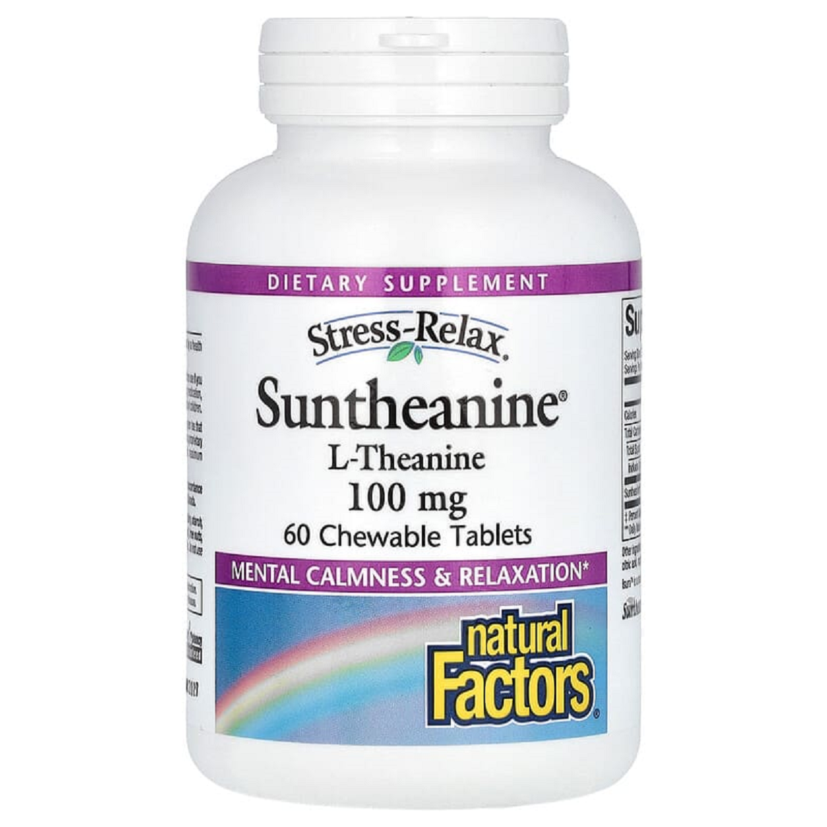 Natural Factors, Suntheanine® L-Theanine 100 mg 60 Chewable Tablets ...