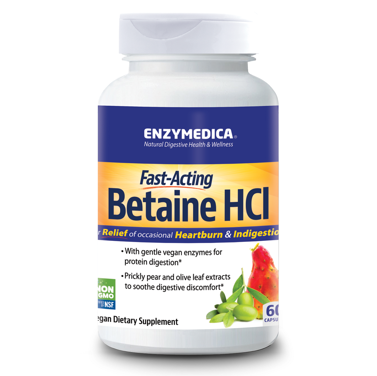 Enzymedica, Betaine HCl 60 and 120 Capsules | Help Replenish Stomach ...