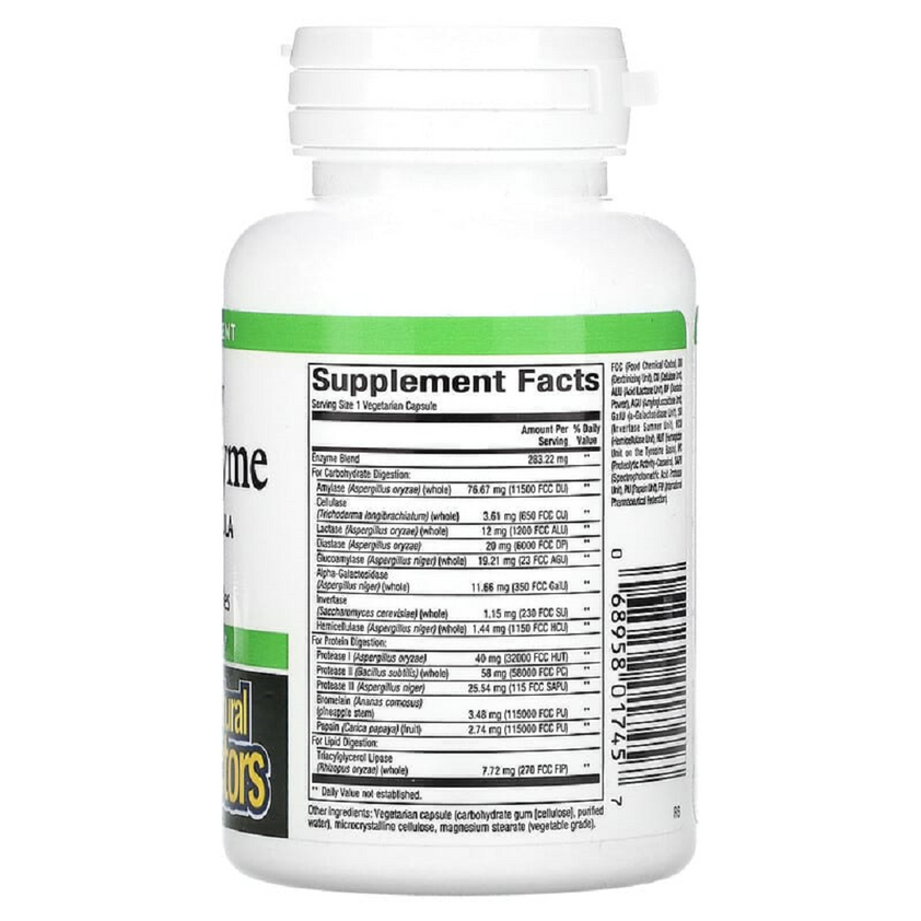 Natural Factors, High Potency Multi Enzyme 60 Vegetarian Capsules ...