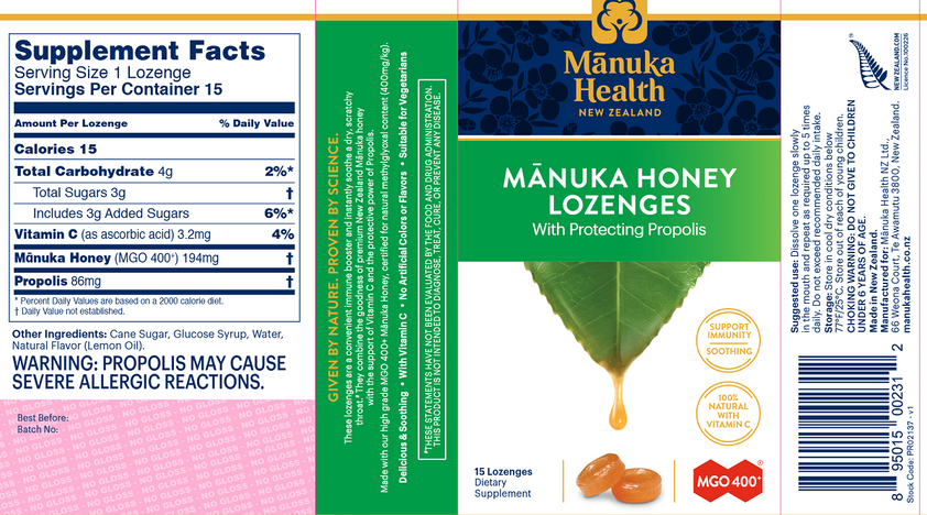 Manuka Health, Manuka Honey & Propolis 15 Lozenges | Help To Calm And ...