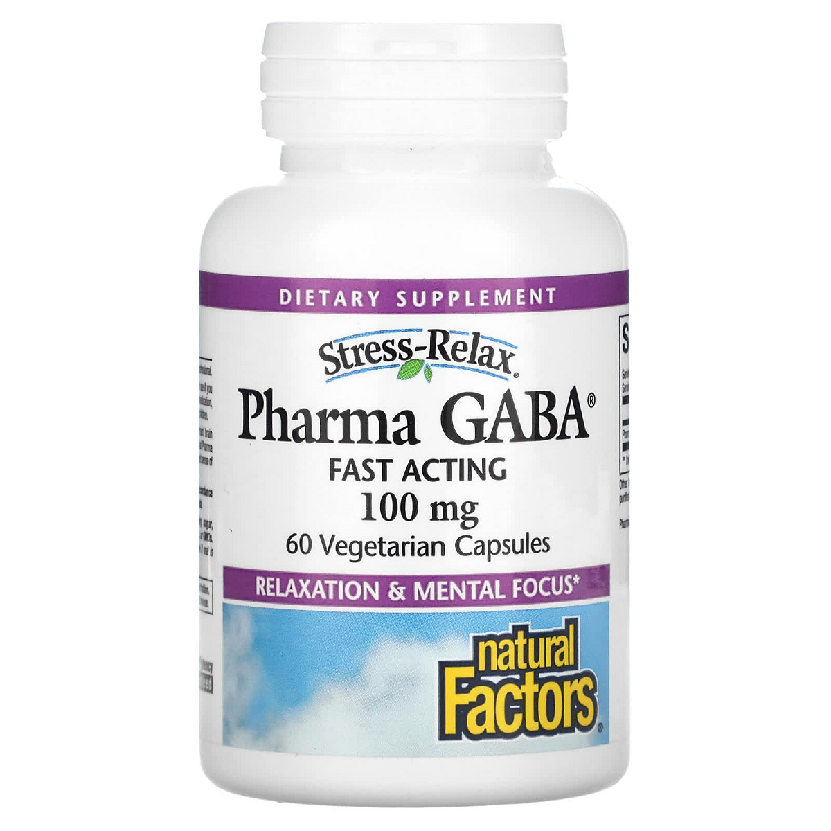 Natural Factors, Pharma GABA 100 mg 60 Vegetarian Capsules | Stress ...