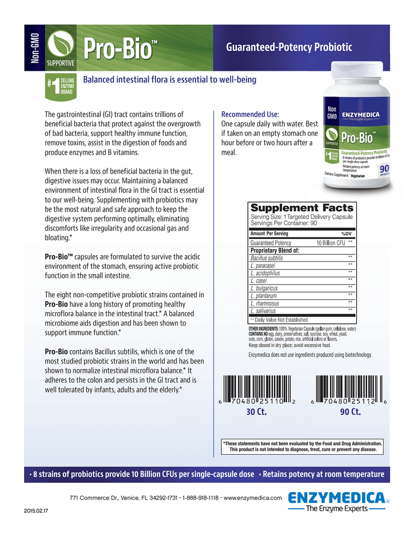 Pro-Bio Capsules Shelf Stable Probiotic to Boost Healthy Digestion ...