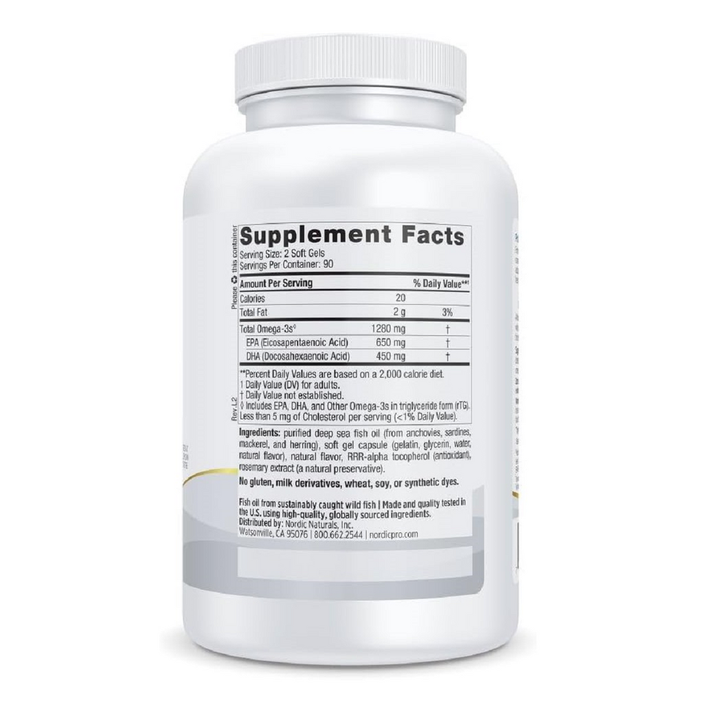 Nordic Naturals, ProOmega Lemon Flavor 1280 mg Softgels | Daily ...