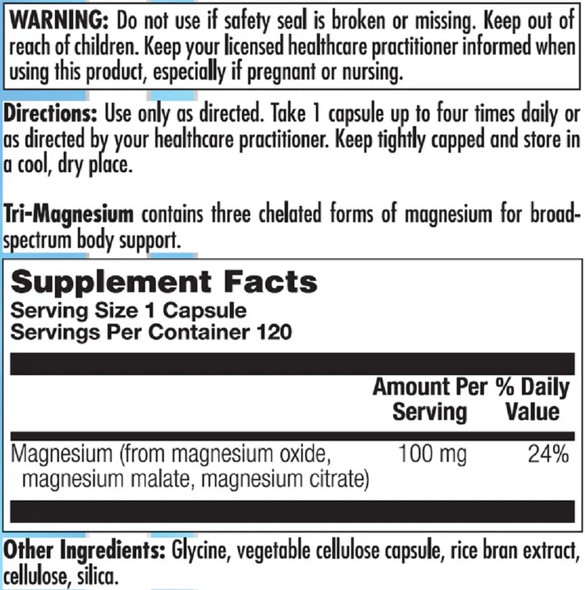 Nutra Biogenesis, Tri-Magnesium 120 Capsules | Support Heart Health ...