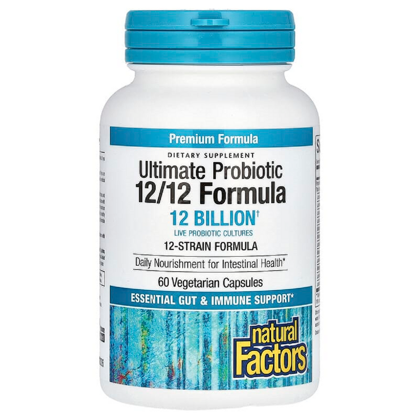 Natural Factors, Ultimate Probiotic 12/12 Formula 60 Veg Caps ...