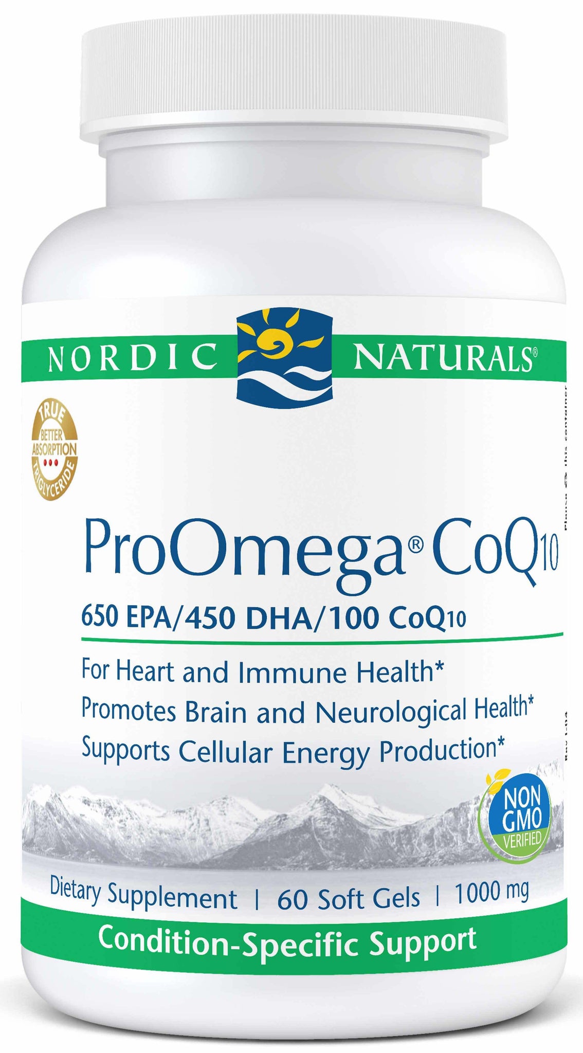Nordic Naturals, ProOmega-CoQ10 60 and 120 Softgels | Provides Heart ...