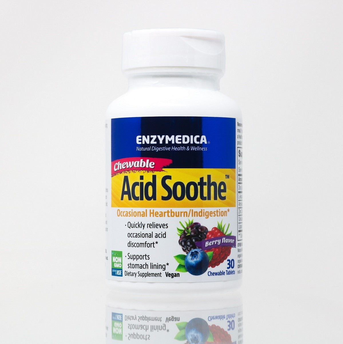 Enzymedica, Acid Soothe Chewable Berry 30 and 60 Tablets | Supports ...