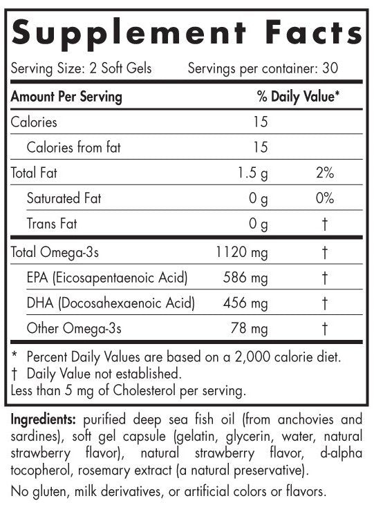 Nordic Naturals, ProOmega 2000 Jr. Strawberry Flavor 60 Softgels ...